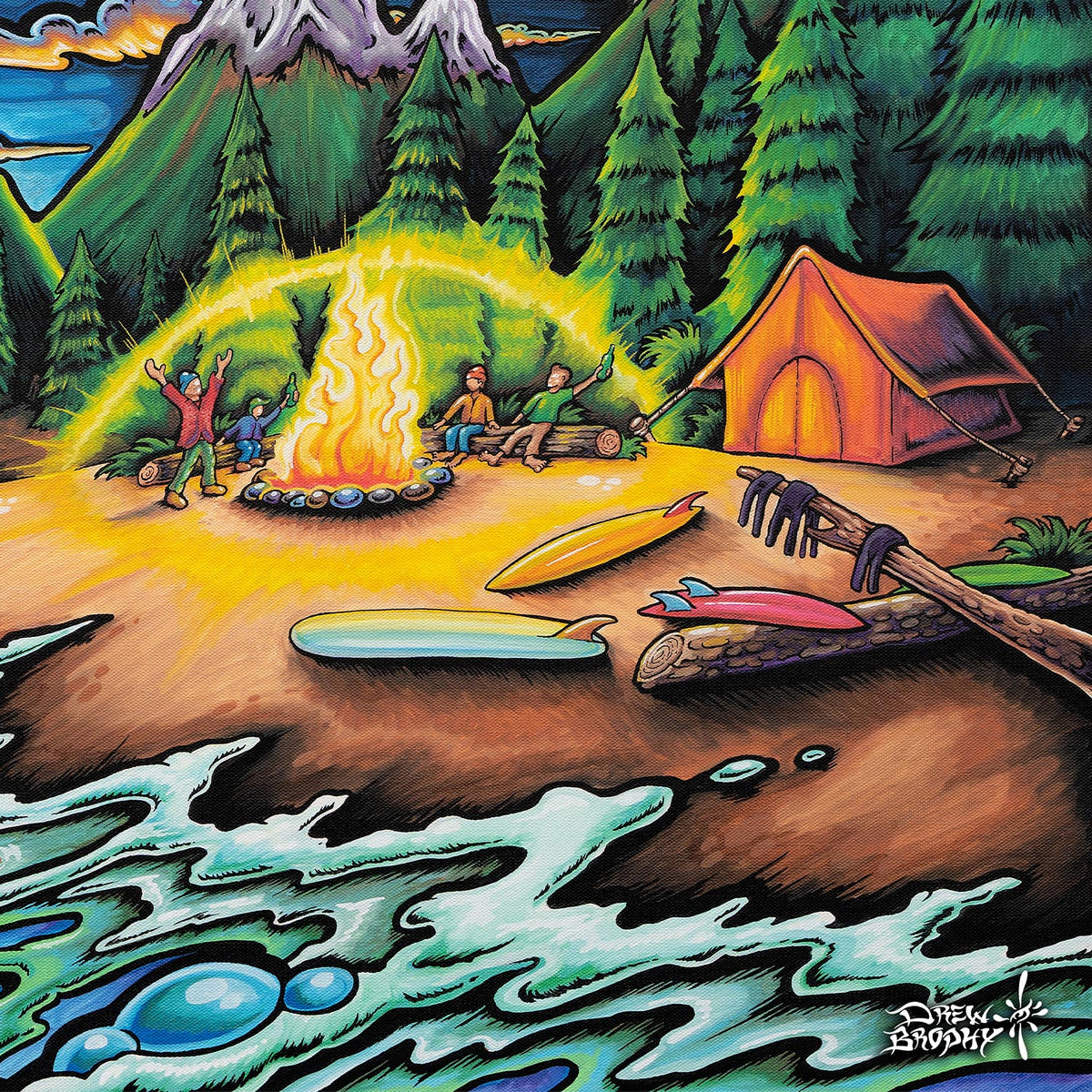 Camp Fire Fine Art Prints by Drew Brophy