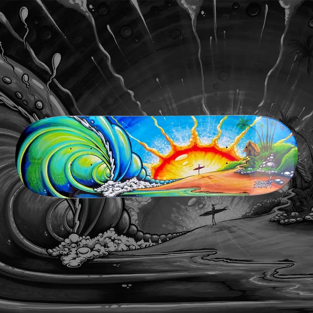 Drew Brophy Art - Sunrise Skateboard Deck Signed and Numbered ...