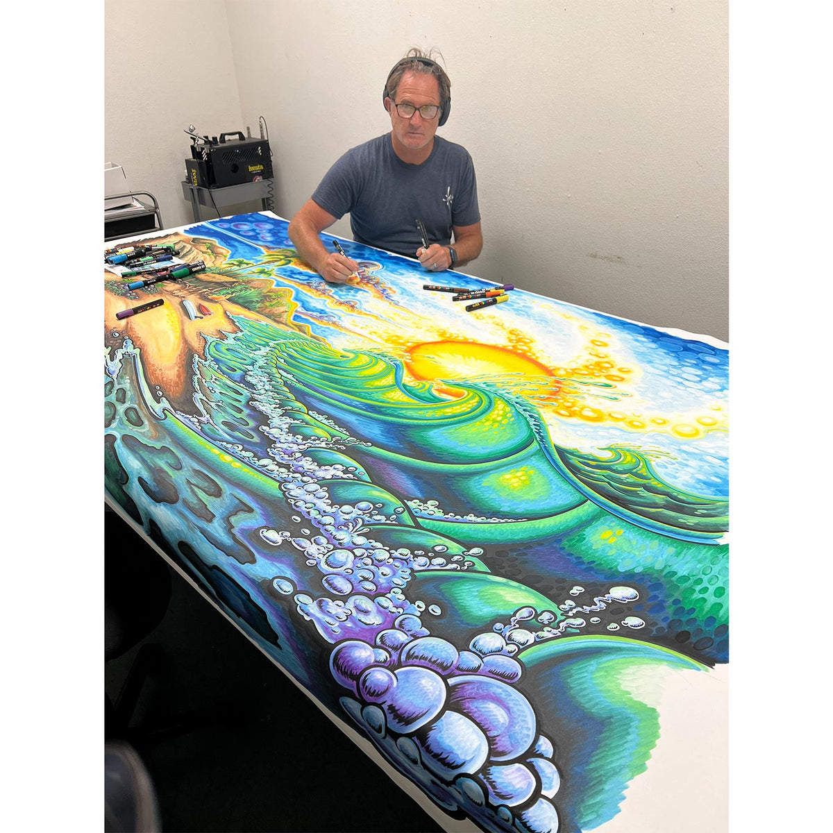 Surf Art and Sacred Geometry paintings and prints by Drew Brophy
