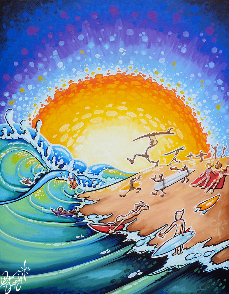 Drew Brophy's "Beach Party" Fine Art Print | Celebration of Summer Fun